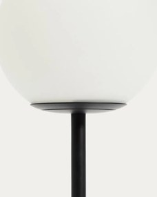 Bílá/černá stolní lampa se skleněným stínidlem (výška 35 cm) Brisia – Kave Home