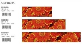 DIMEX | Fototapeta do kuchyně Gerbera KI-260-059 | 260 x 60 cm | červená, oranžová