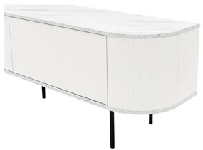 TV stolek/skříňka Niruki, Barva: bílá/bílý mramor