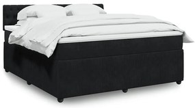 Box spring postel s matrací černá 180x200 cm samet 3290114