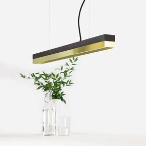 Závěsné LED lineární svítidlo ze skvělých materiálů: betonu, dřeva, mědi a mosazi C2 dark  Závěsné LED lineární svítidlo ze skvělých materiálů:…