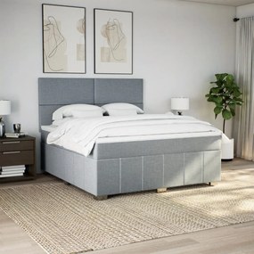 Box spring postel s matrací světle šedá 180 x 200 cm textil 3291740