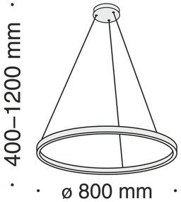 Maytoni MOD058PL-L42B3K - LED Lustr na lanku RIM LED/51W/230V pr. 80 cm černá