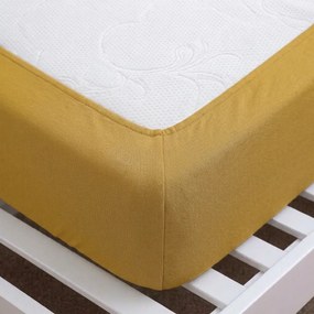 4Home Jersey prostěradlo IDEAL hořčicová, 200–220 x 200 cm, 200 x 200 cm