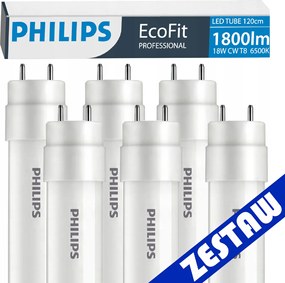SADA 6x Philips LED trubic 120cm 17,5W 1800lm 6500K 30000h EcoFit