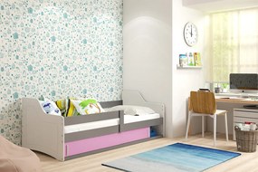 BMS Group Dětská postel Sofix 1 - Grafit / růžová- 160x80
