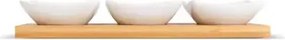 Lamart Bamboo Sada Servírovací misky 3ks bílá-hnědá / 26 x 8cm / porce