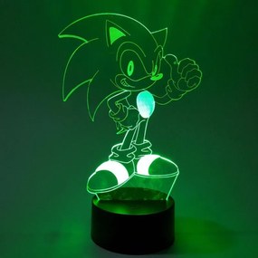 3D LED Lampička Ježek Sonic