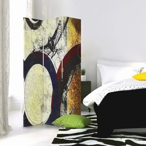 Ozdobný paraván Abstraktní barevný kruh - 110x170 cm, třídílný, obustranný paraván 360°