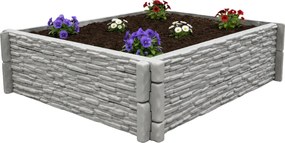 Báča Beton Betonový vyvýšený záhon - štípaný kámen 200 x 200 cm Výška záhonu: 50 cm, Barva záhonu: Přírodní šedá