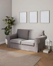 Potah na pohovku IKEA Ektorp 2-místná, nerozkládací barva šedá látka lesklé, sametová