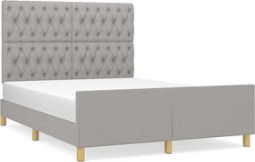 Rám postele bez matrace světle šedý 140 x 190 cm textil 3125292