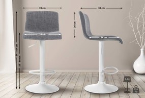 Barová židle Hoover látka W – světle šedá