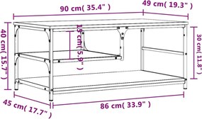 vidaXL Konferenční stolek 90 x 49 x 40 cm kompozitní dřevo [835313] Barva: dub sonoma