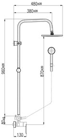 Slezák Rav Nil sprchová souprava nástěnná baterie 150 mm hlavová a ruční sprcha růžová zlatá NL182.5/7ZRL