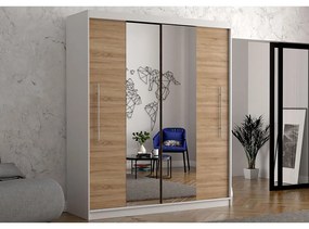 IDZ Šatní skříň Torino se zrcadlem Barva dřeva: Bílá + Sonoma