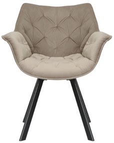 Designová otočná židle Kiara šampaňský samet