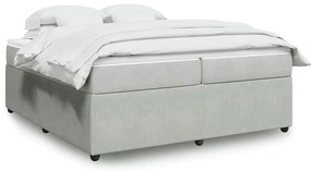 Box spring postel s matrací světle šedá 200x200 cm samet 3285662