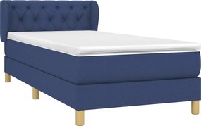Box spring postel s matrací modrá 80x200 cm textil 3127003