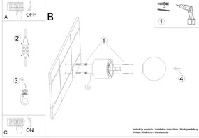 Nástěnné svítidlo Boomo, 1x bílé skleněné stínítko, dřevo