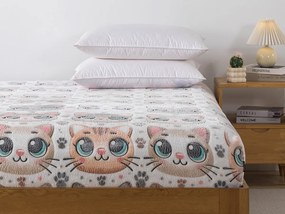 XPOSE® Mikroplyšové prostěradlo ROZTOMILÉ KOČKY Exclusive (svítící efekt) 180x200 cm