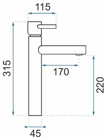 Umyvadlová baterie REA TESS vysoká chrom