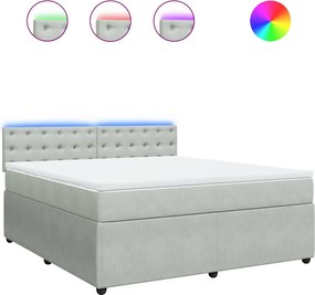Box spring postel s matrací světle šedá 180x200 cm samet 3290118