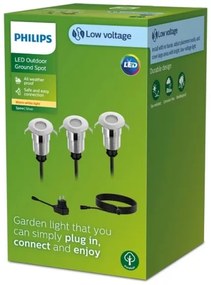 Philips - SADA 3x LED Venkovní zápustné svítidlo SPORE LED/1W/24/230V IP67