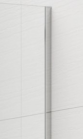 Polysan ESCA CHROME jednodílná sprchová zástěna k instalaci ke stěně, kouřové sklo, 700 mm ES1270-01
