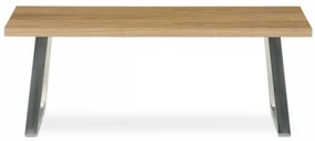 Konferenční stolek 120x60 MDF dýha dub kovové nohy broušený nerez CT-W1515 OAK