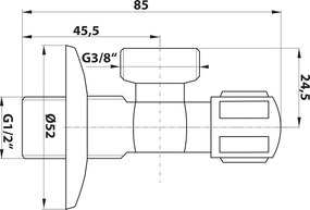 Bruckner rohový vřetenový ventil 1/2 x 3/8 chrom 181.867.1