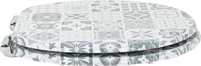 Toaletní sedátko s tlumeným zavíráním 2 ks Modro-bílá porcelán 3414540