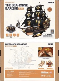 Hračka Robotime 3D mechanická skládačka Plachetnice Mořský koník [6950388]