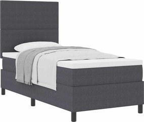 Postel s boxspringem s čelo Tmavě šedá a bílá 90 x 200 cm 3337540
