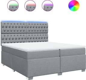 Box spring postel s matrací světle šedá 200 x 200 cm textil 3292902