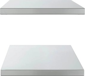 Nástěnné police 2 ks 100 x 40 cm stříbrné nerezová ocel 30278