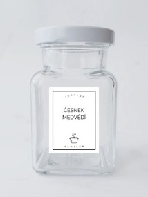 Samolepka na kořenky ČESNEK MEDVĚDÍ bílá 3 × 4 cm základní písmo