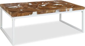 Konferenční stolek teak a pryskyřice 110 x 60 x 40 cm 244553