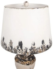 Bílá kovová stolní lampa s dřevěnou nohou Pascal – 32x60 cm