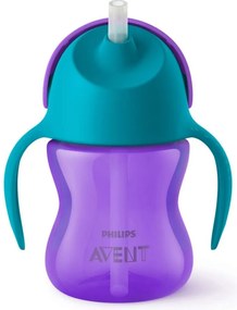 Avent hrníček s brčkem fialový 200 ml 9m+