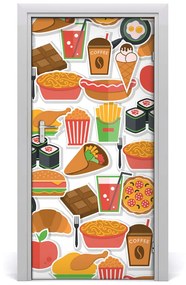 Fototapeta na dveře samolepící fast food 85x205 cm