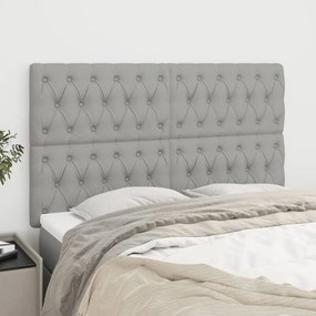 Čelo postele světle šedé 144x7x118/128 cm látkové 3116666