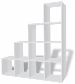 Schodovitá knihovna / police k vystavování - 142 cm | bílá