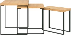 furniture-nabytek.cz - Sada 3 Konferenčních stolků Sidora divoký dub