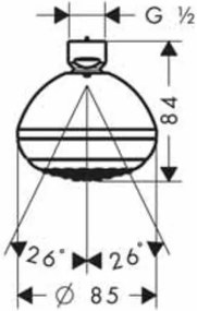 Hansgrohe Crometta 85, hlavová sprcha 1jet Green 6 l/min, chromová, HAN-28423000