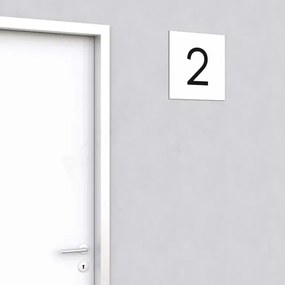 ACCEPT Označení podlaží - číslo "2" - stříbrná tabulka - černý popis