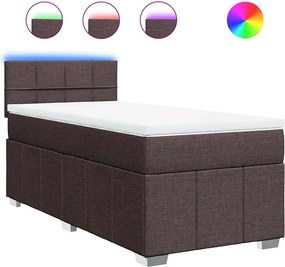 Box spring postel s matrací tmavě hnědá 90x200 cm textil 3289254
