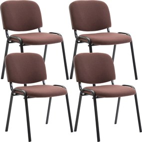 Sada 4 konferenčních židlí Ken látka – hnědá