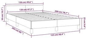 Rám postele s čelem cappuccino 120x200 cm umělá kůže,  347494