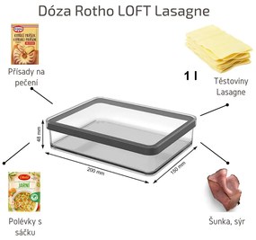 Dóza na potraviny Rotho Loft - LASAGNE Black, černá
